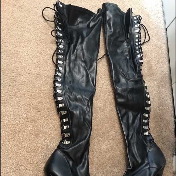 Shoes | Size 8 Lace Up The Back Boots | Poshmark